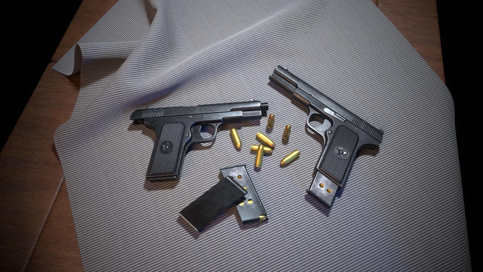 Type 54 pistol pistol realistic PBR process 3D model | CGTrader