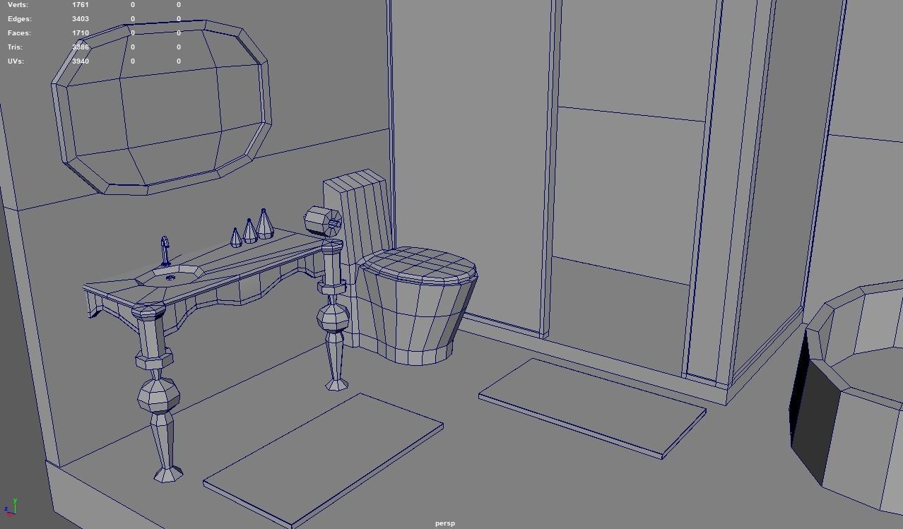 3D model Low Poly Bathroom Pack 02 VR / AR / low-poly | CGTrader