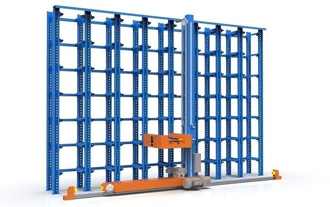 3D designed mini load AS RS rack system 3D model | CGTrader