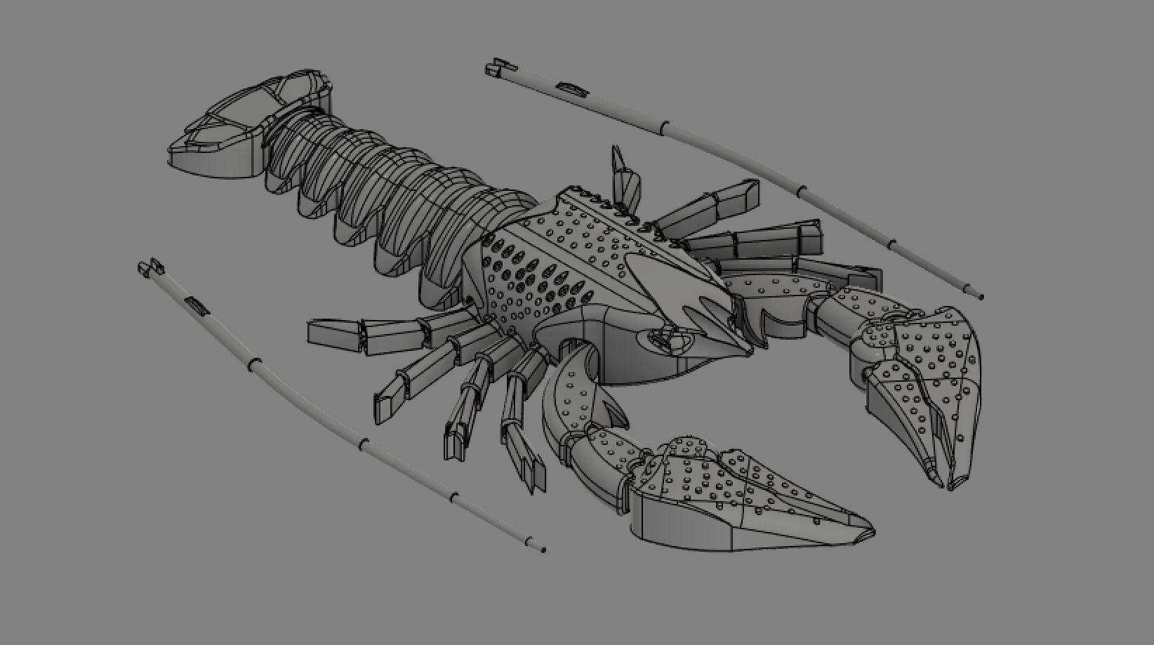 Articulated Crawfish 3D model 3D model 3D printable | CGTrader