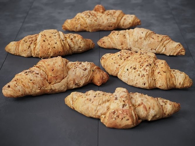 Multigrain Croissant 3D model | CGTrader