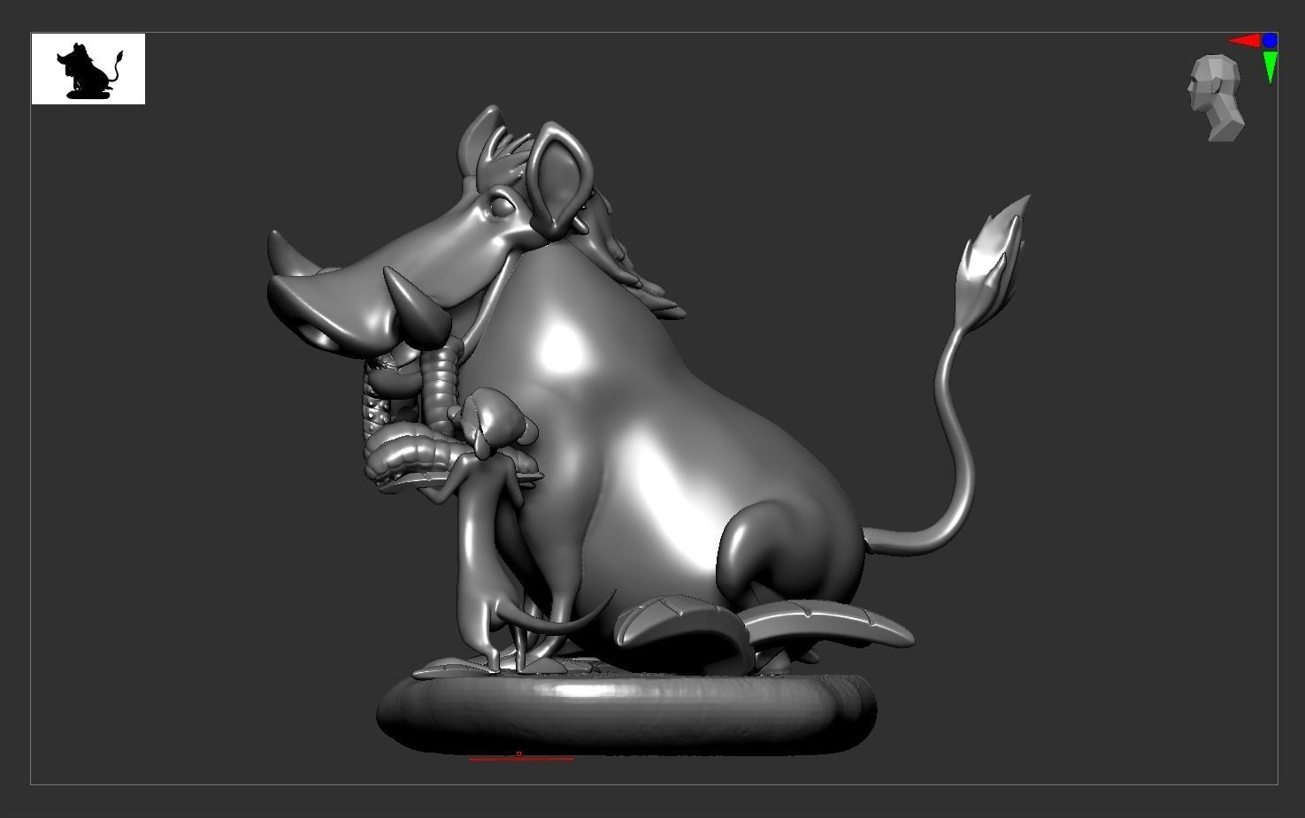 Timon and Pumbaa 3D print model 3D model 3D printable | CGTrader