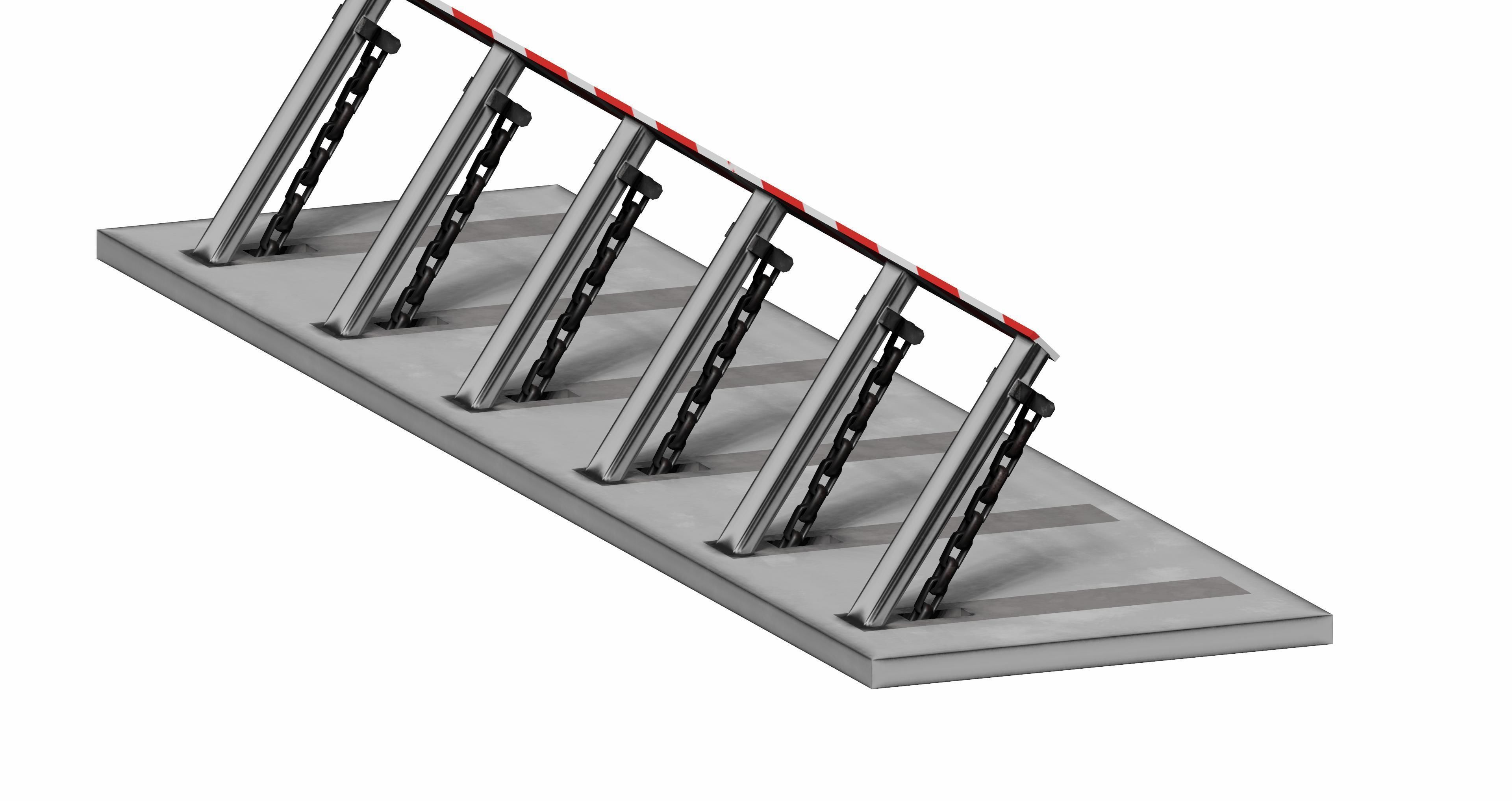 3D model Metal chain car barricade VR / AR / low-poly | CGTrader