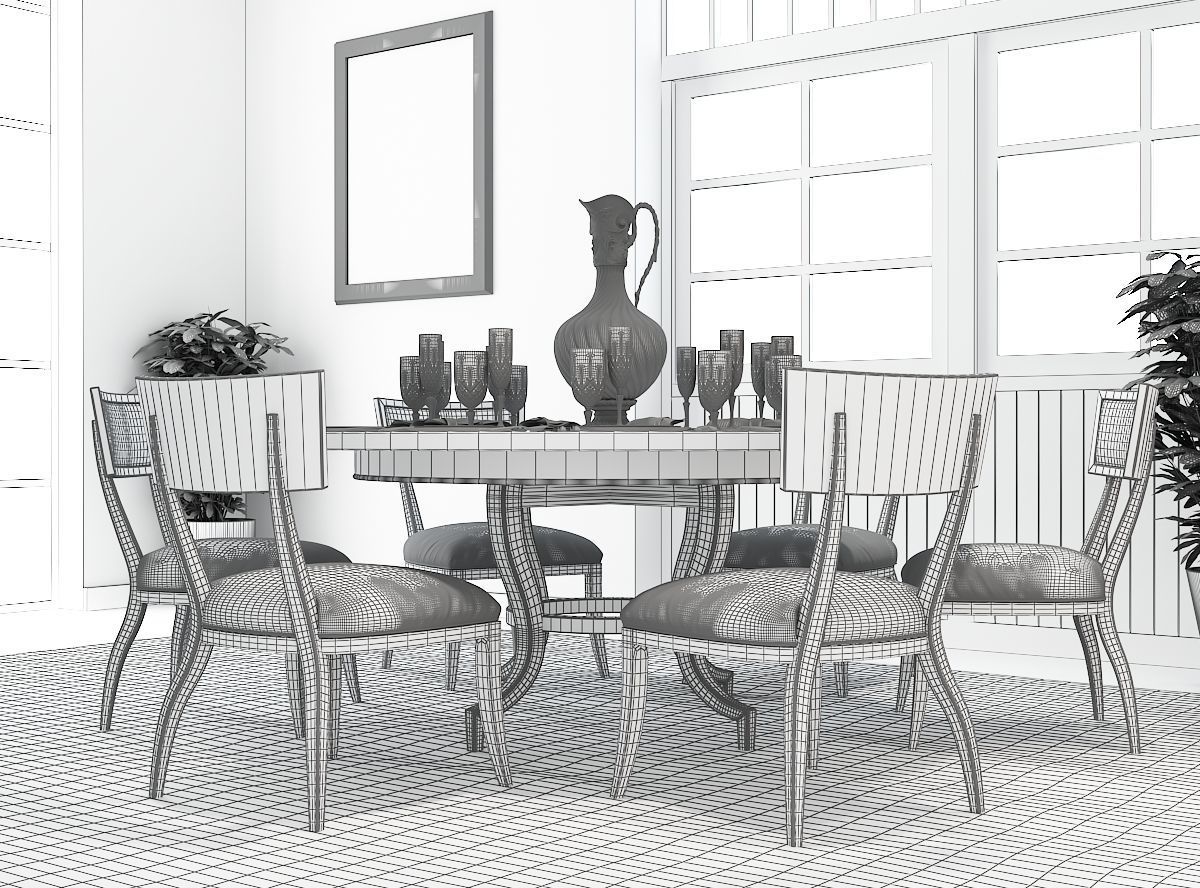 Dining Room -interior scene 3D model | CGTrader