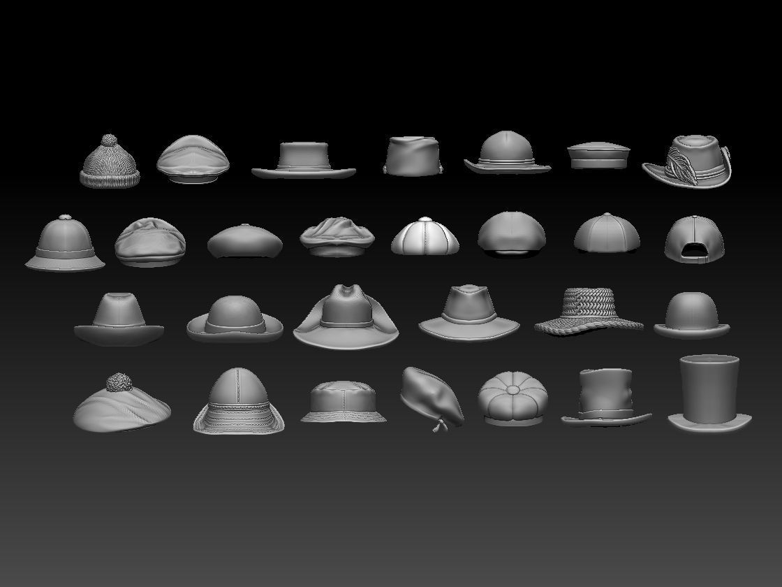 hats male 3D model 3D printable | CGTrader
