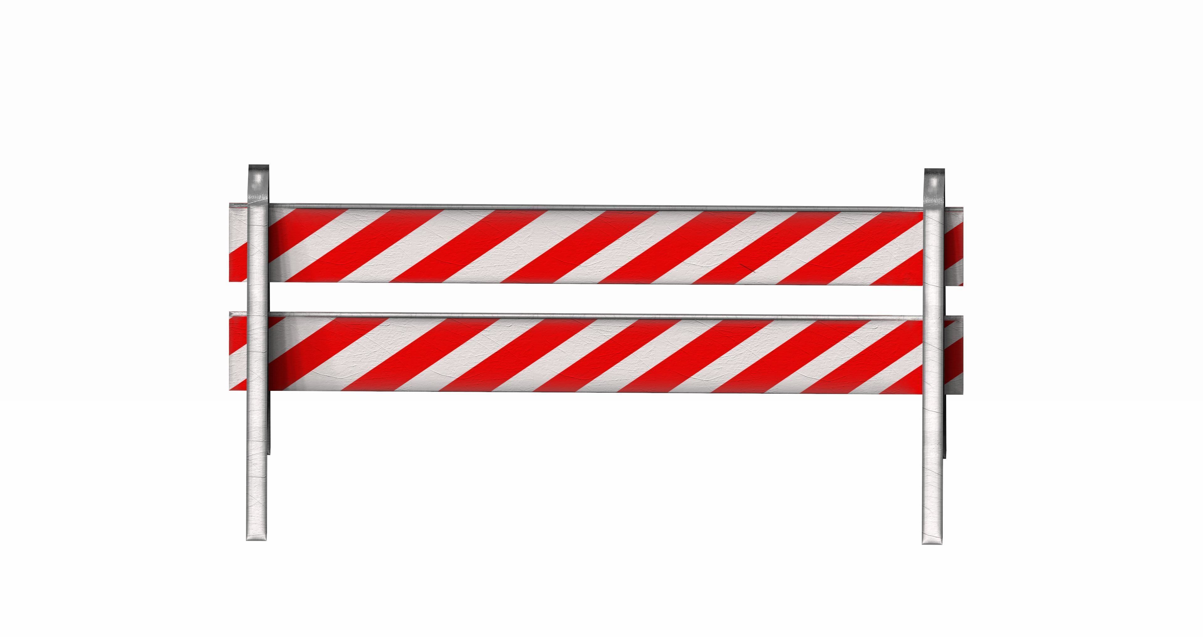 3D model Triangle feeted short strip traffic barrier VR / AR / low-poly ...