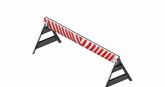 3D model Triangle feeted long strip traffic barrier VR / AR / low-poly ...