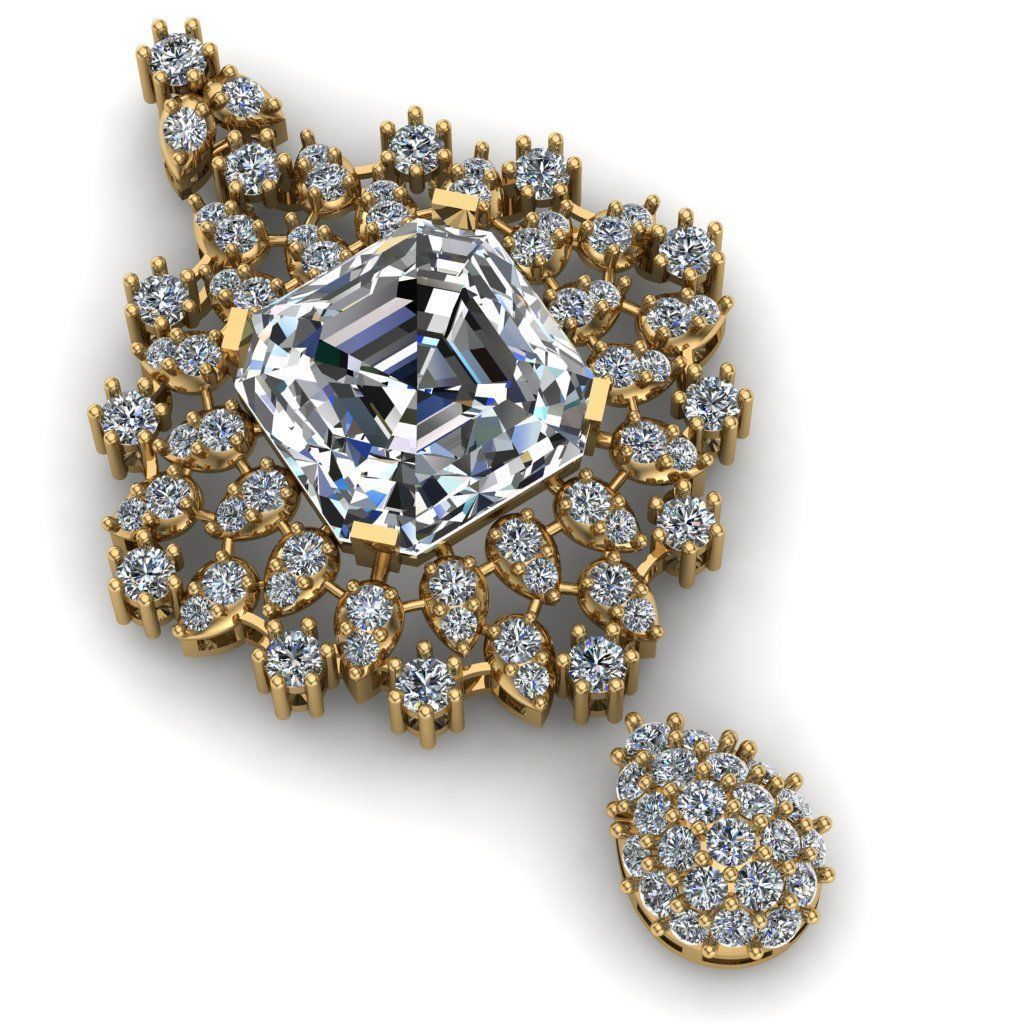 Tradiotional Diamond Pandent 3D print model 3D model 3D printable ...