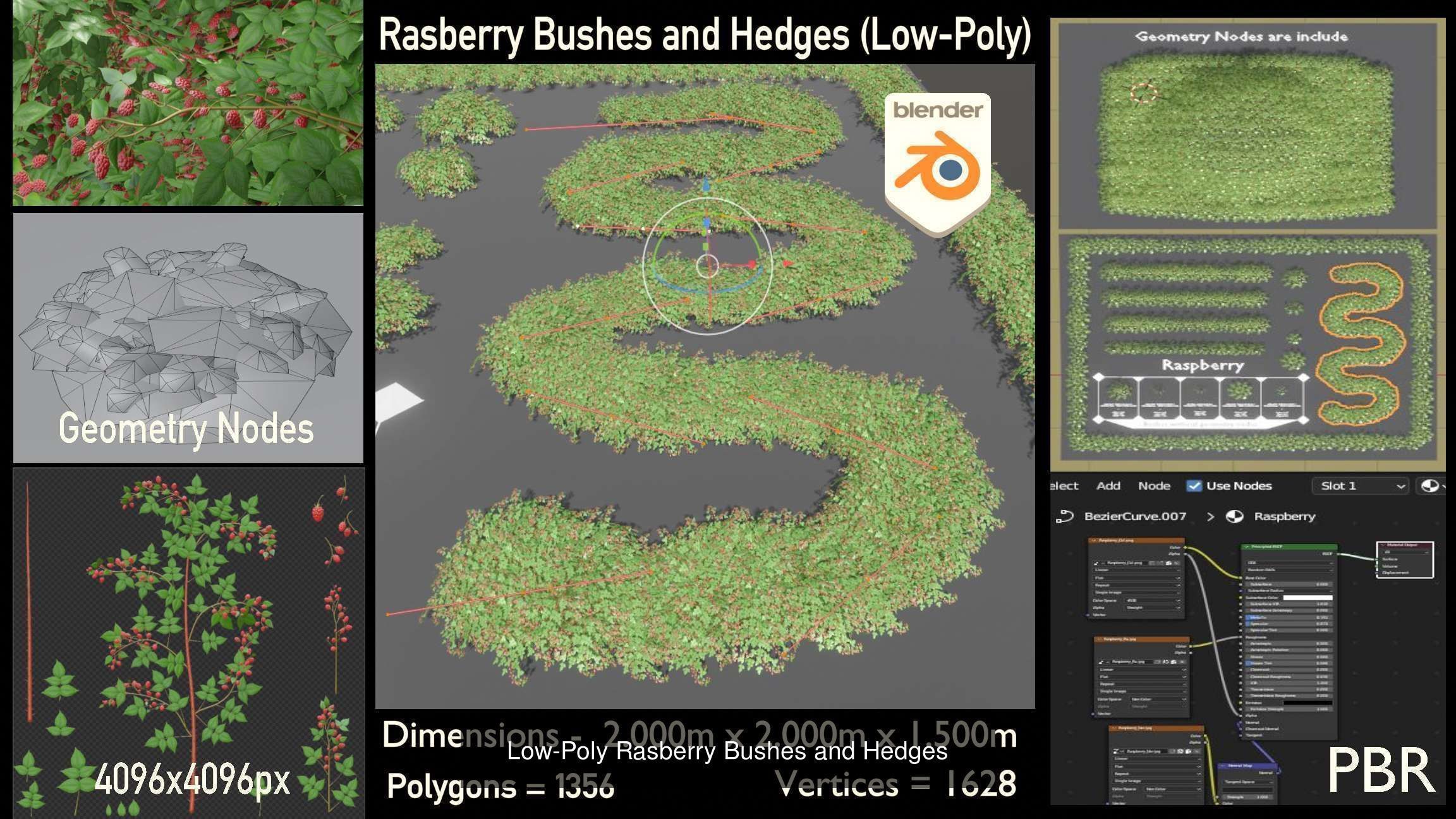 Low-Poly Hedges Bushes and Shrubs Package 3D Model Collection | CGTrader