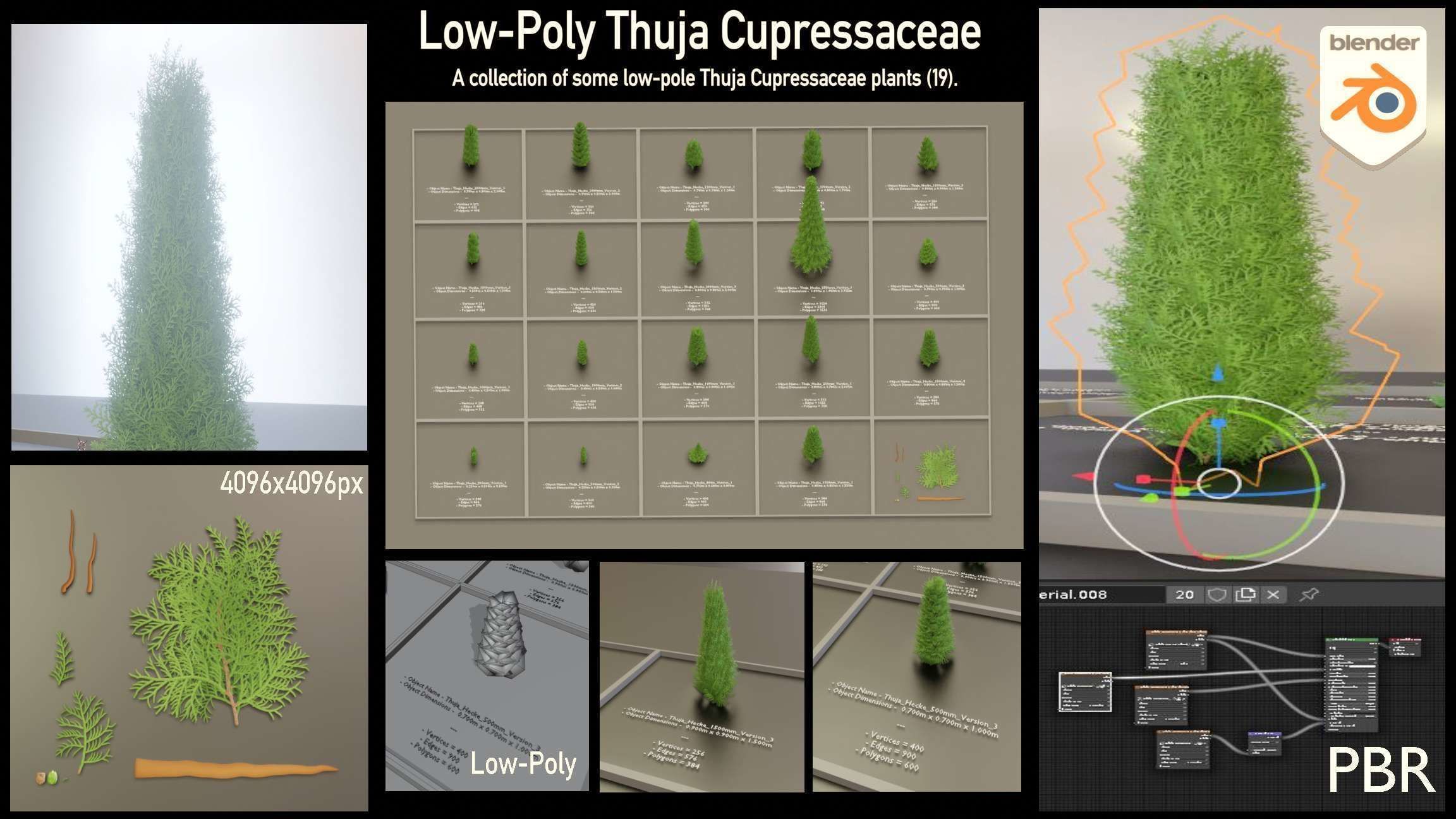 Low-Poly Hedges Bushes and Shrubs Package 3D Model Collection | CGTrader