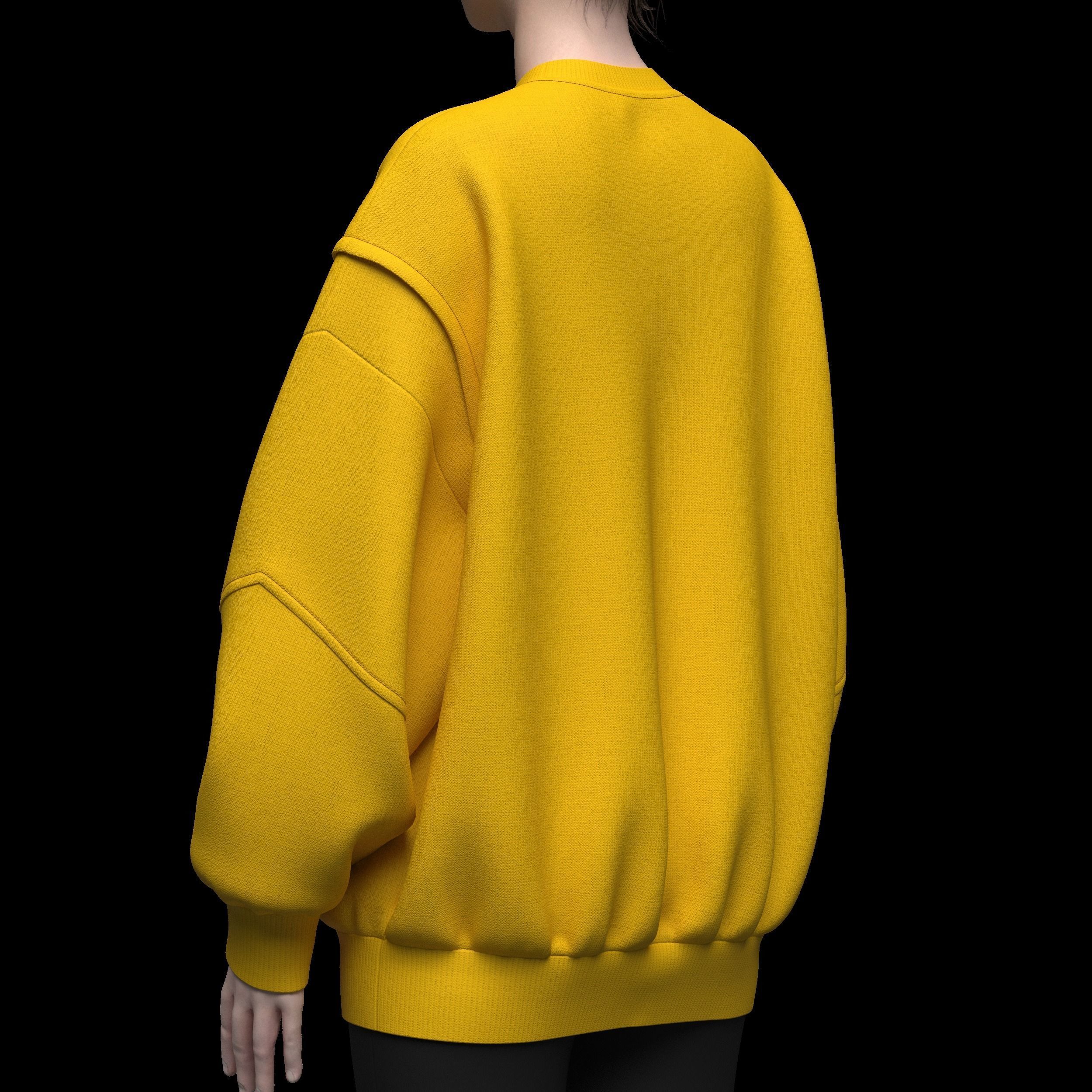 Women Oversized Sweatshirt 3d Model 3D model | CGTrader