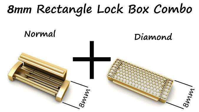 8 mm Rectangular Flip Lock Box Combination 3D Model Collection | CGTrader