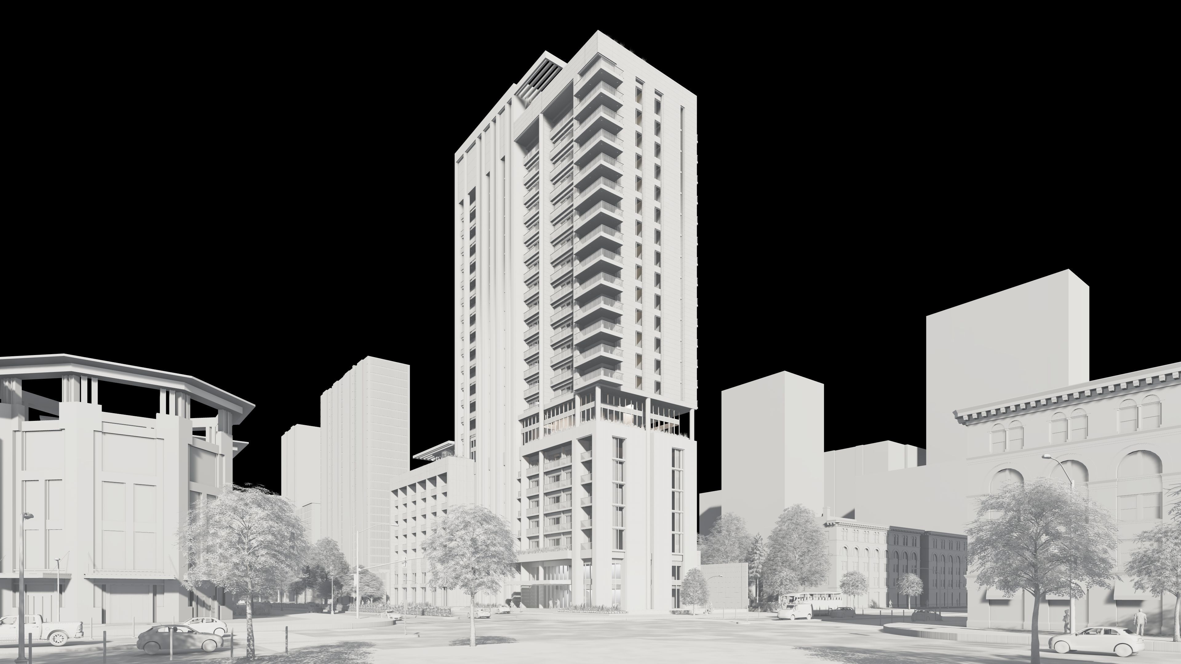 Residential high rise building 3D model 3D model | CGTrader