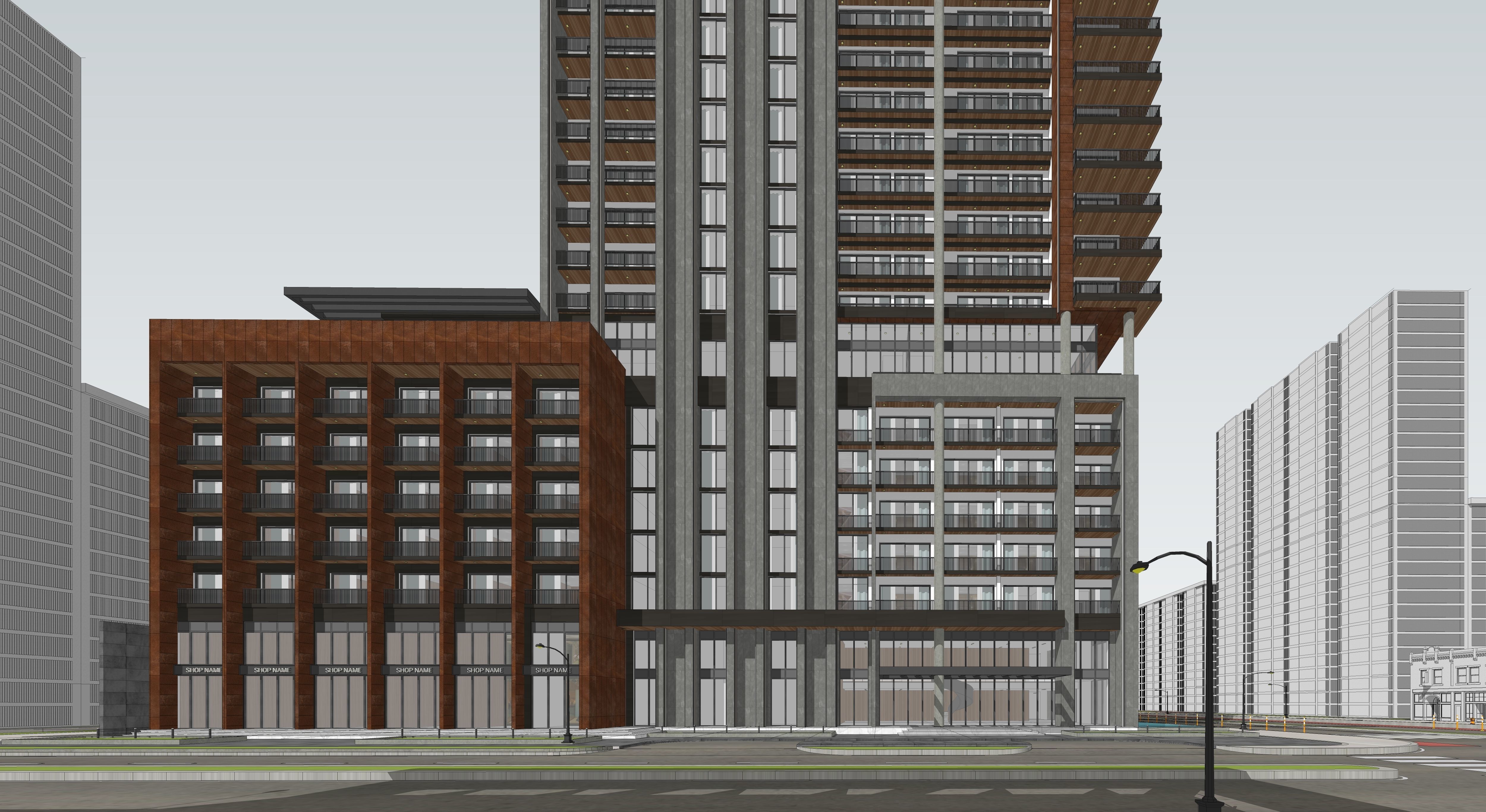 Residential high rise building 3D model 3D model | CGTrader
