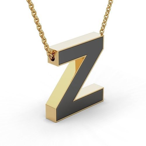 Pendant-Necklace Enamel The letter Z 3D model 3D printable | CGTrader