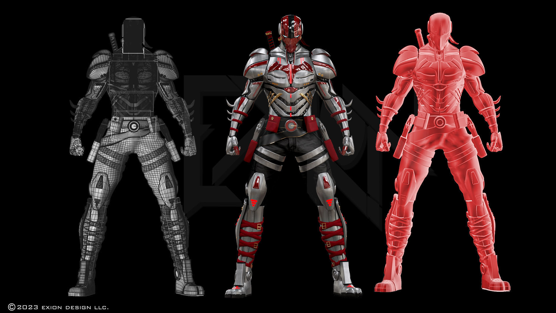 Red Hood Red Ronin 3D model rigged | CGTrader