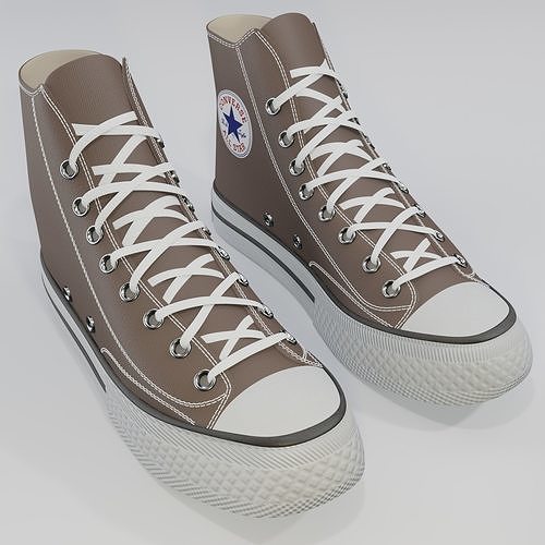 Basketball Leather Shoes Converse All Star Brown 3D model | CGTrader