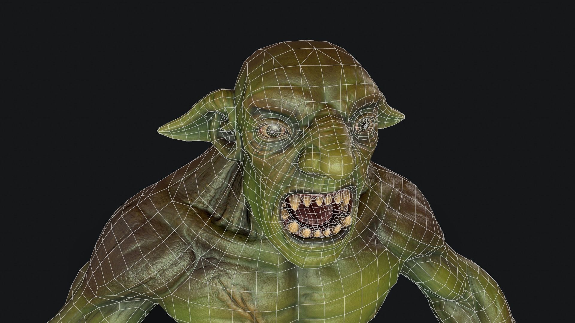 3D model Goblin Orc slave miner stylized Rigged ready for animation VR ...