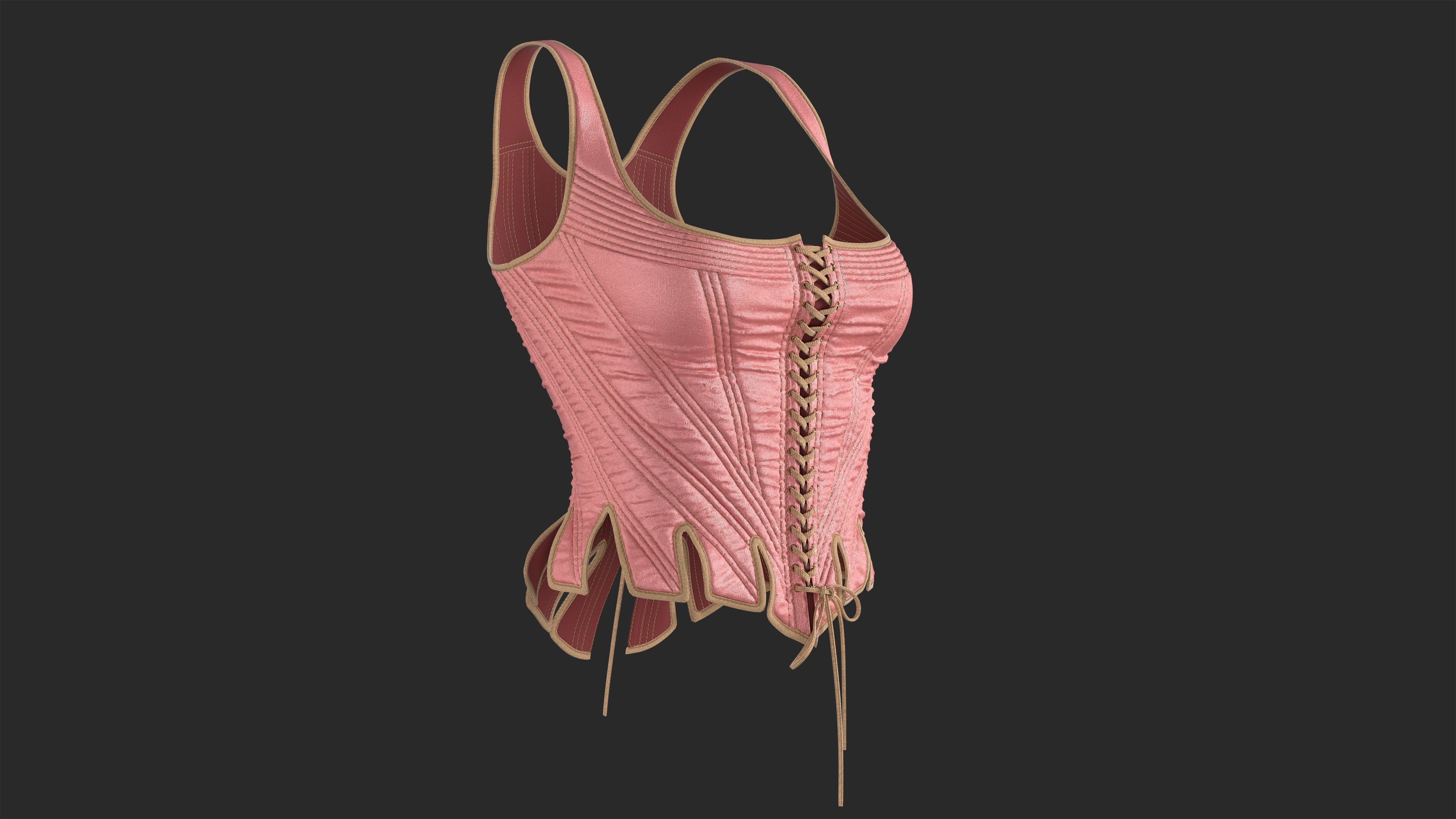 Corset Marvelous Designer project and OBJ 3D model | CGTrader