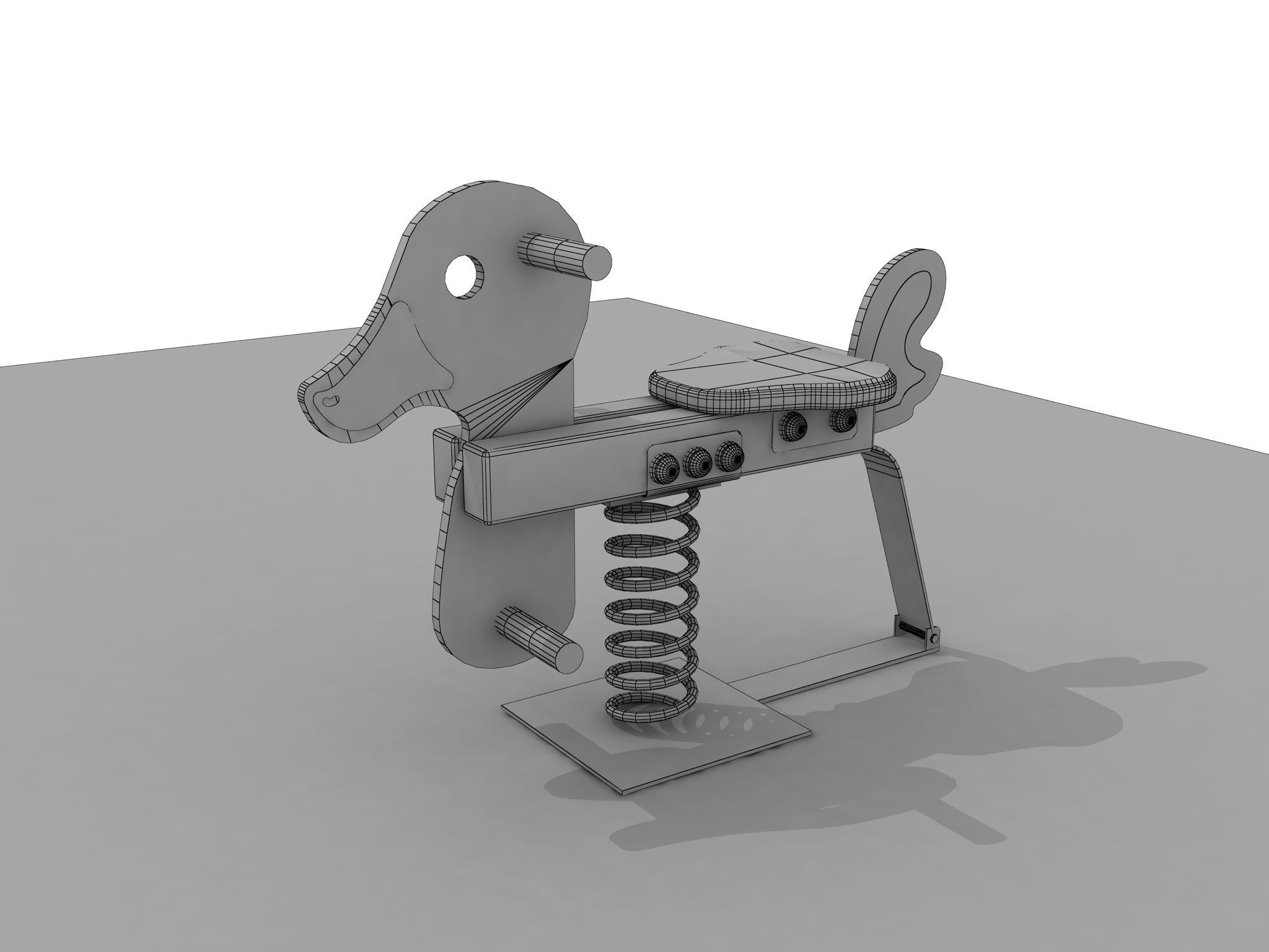 Kids Game Play Equipment 009 Wood Duck Rocker 3D model | CGTrader