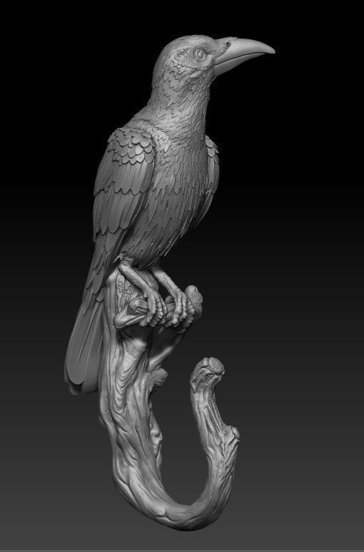 crow raven 3D model 3D printable | CGTrader