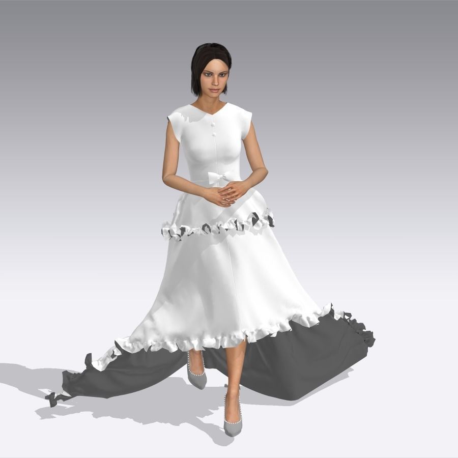 A collection of white dresses 3D model | CGTrader