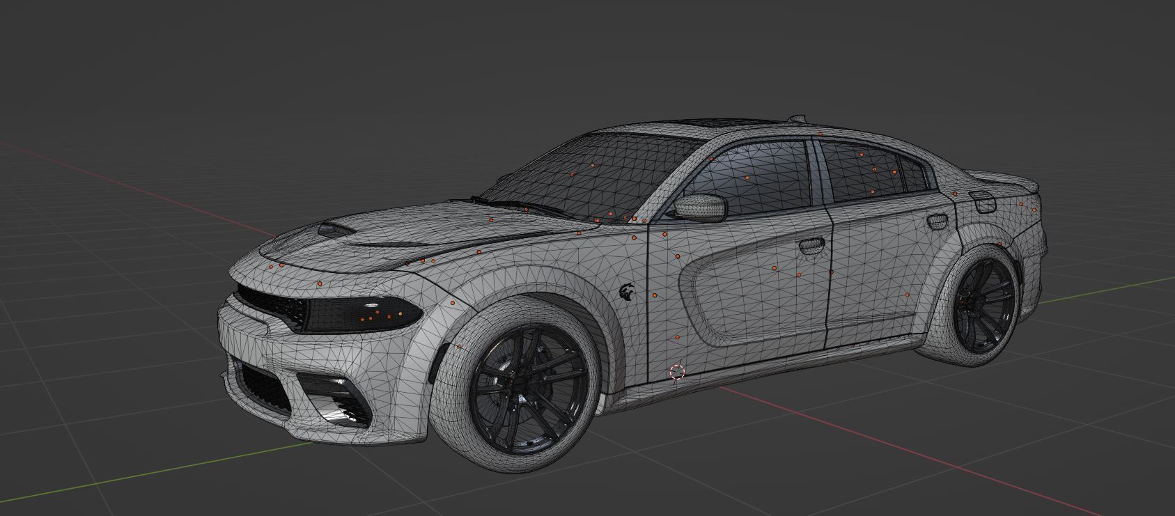 Dodge Charger SRT Hellcat RedEye Widebody Sport Car 3D model rigged ...