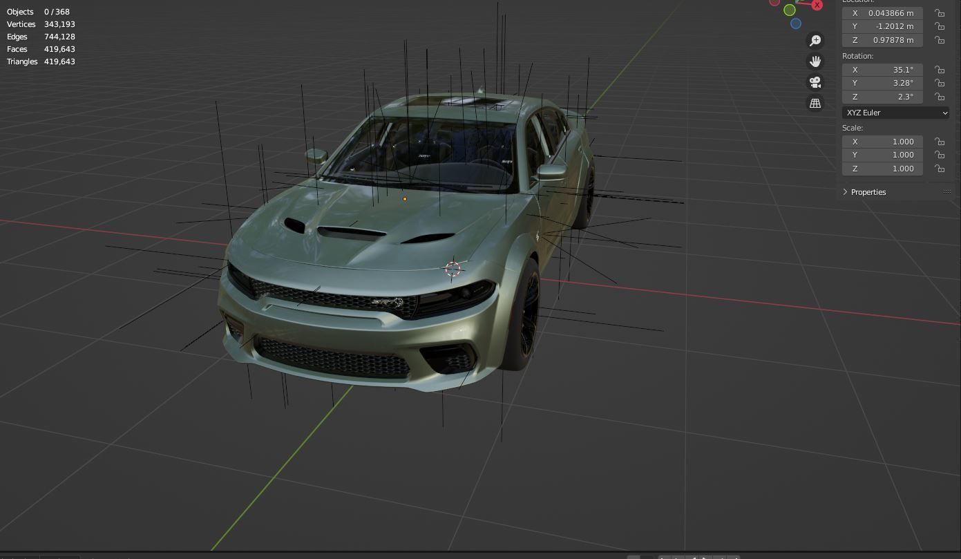 Dodge Charger SRT Hellcat RedEye Widebody Sport Car 3D model rigged ...
