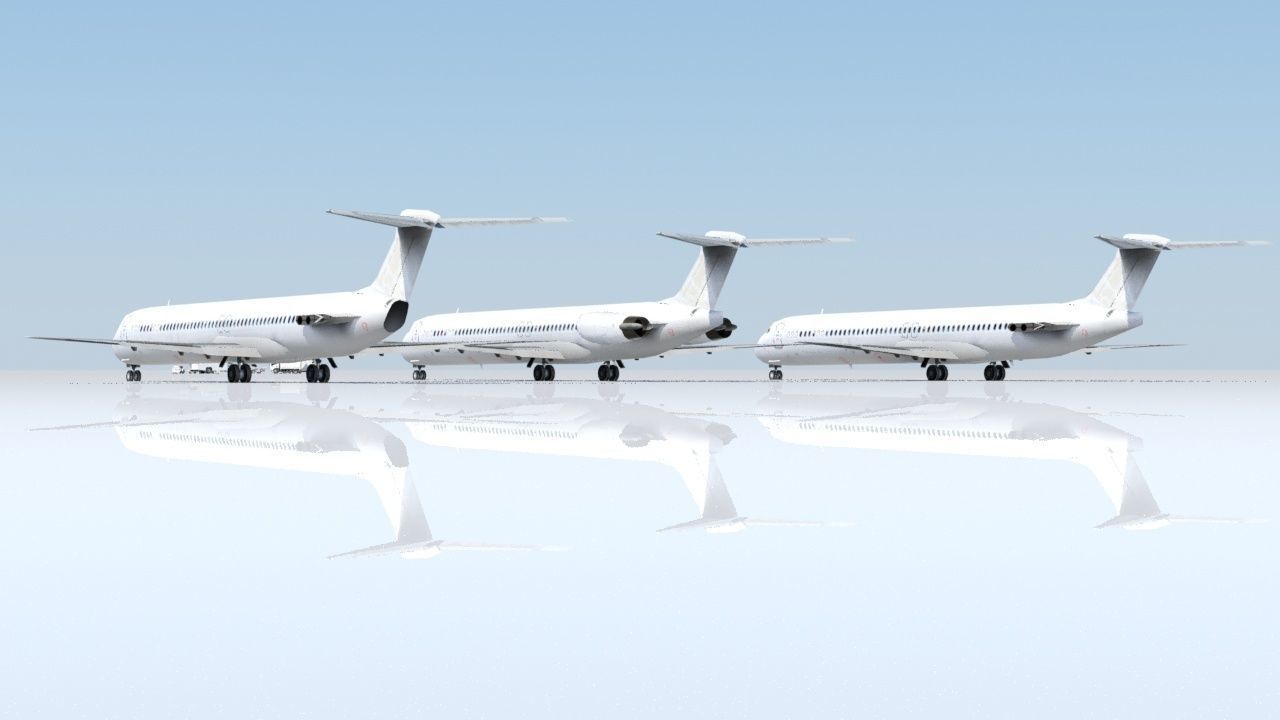 3D model McDonnell Douglas MD80 scrapyard Low Poly VR / AR / low-poly ...