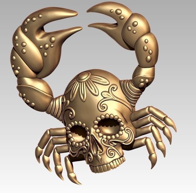 Skeleton Zodiac Cancer Pendant 3D model 3D printable | CGTrader