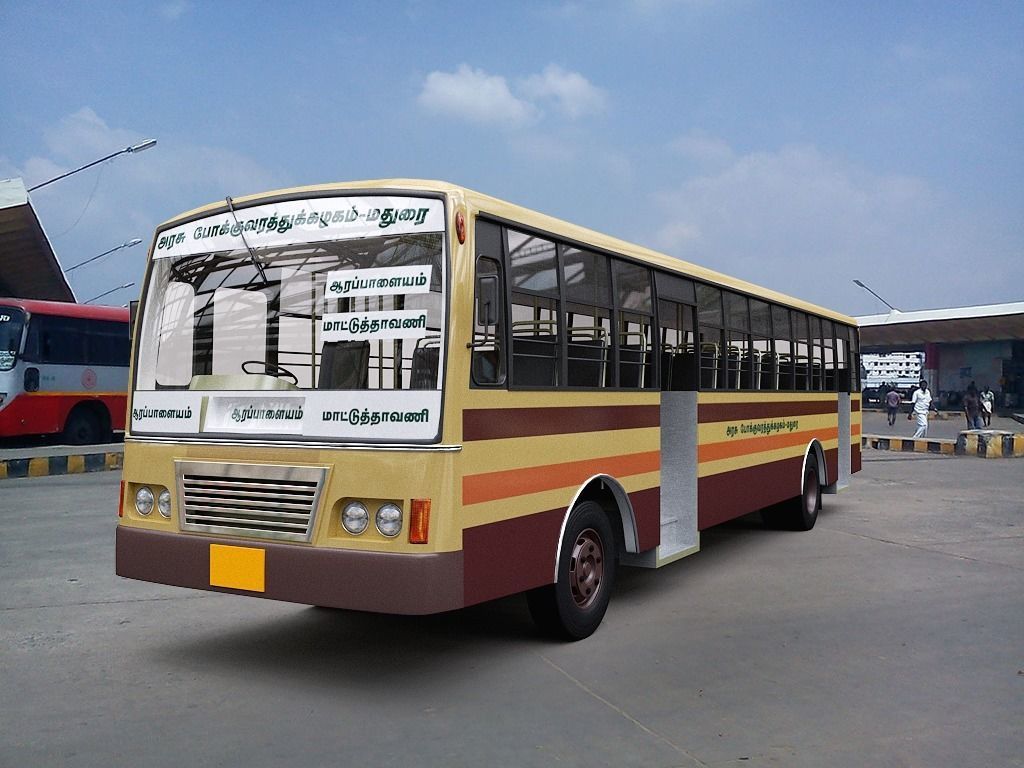 3D model Tamil Nadu Government bus high quality 3D Model VR / AR / low-poly | CGTrader