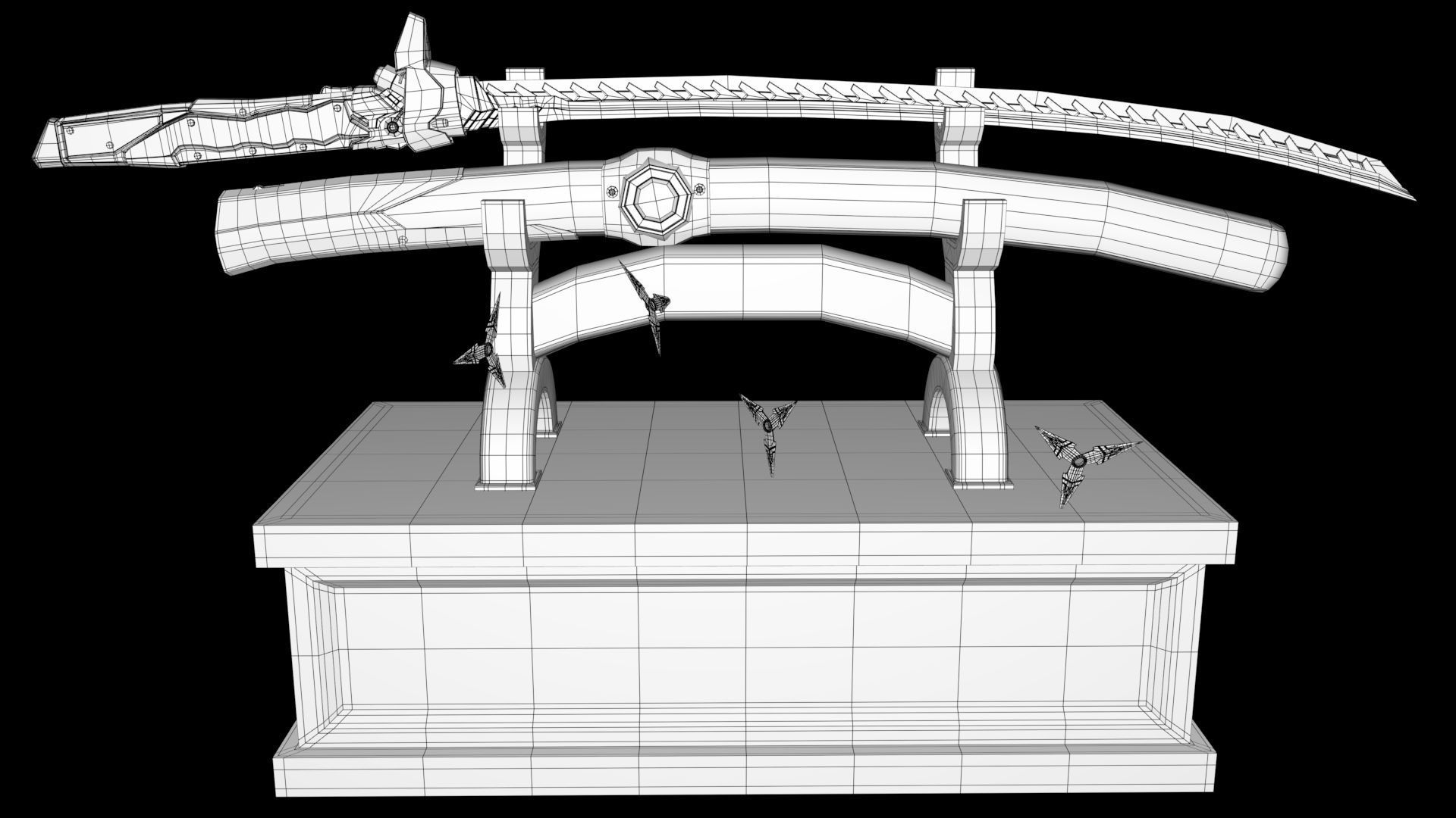 Overwatch Genji DragonBlade and Shurikens 3D model | CGTrader