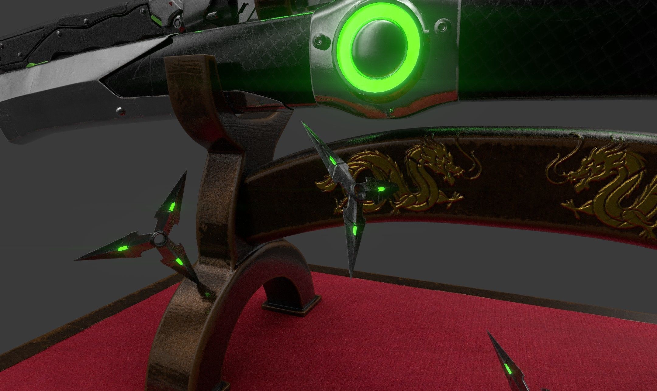 Overwatch Genji DragonBlade and Shurikens 3D model | CGTrader