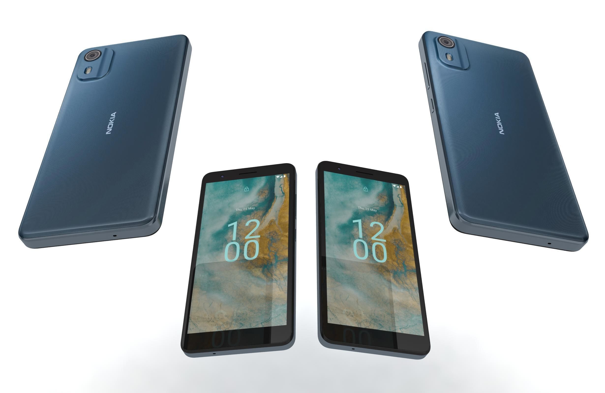 3D model Nokia C02 Dark Cyan VR / AR / low-poly | CGTrader