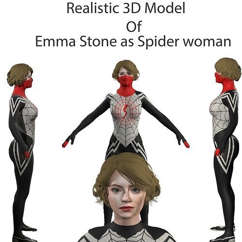 3D model Emma Stone as Spiderwoman VR / AR / low-poly | CGTrader