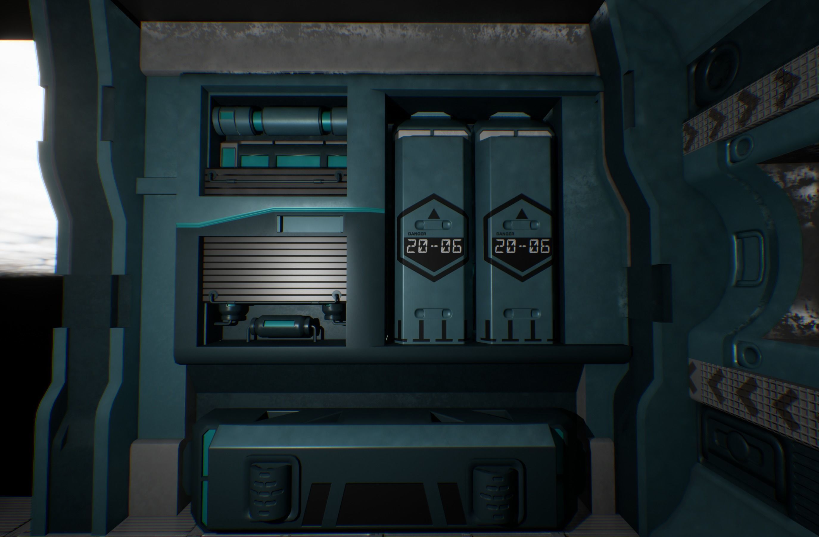 3D model Futuristic chamber Sci-fi simulation Cyber realm High-tech ...