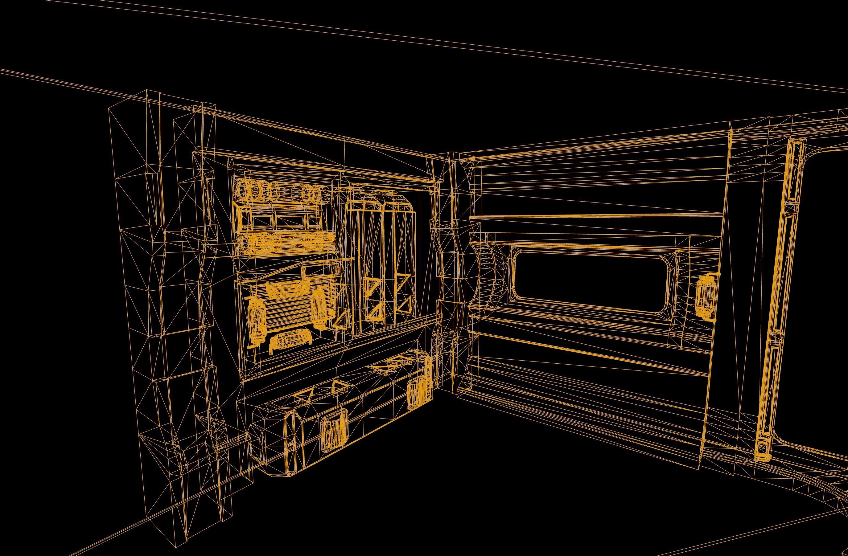 3D model Futuristic chamber Sci-fi simulation Cyber realm High-tech ...
