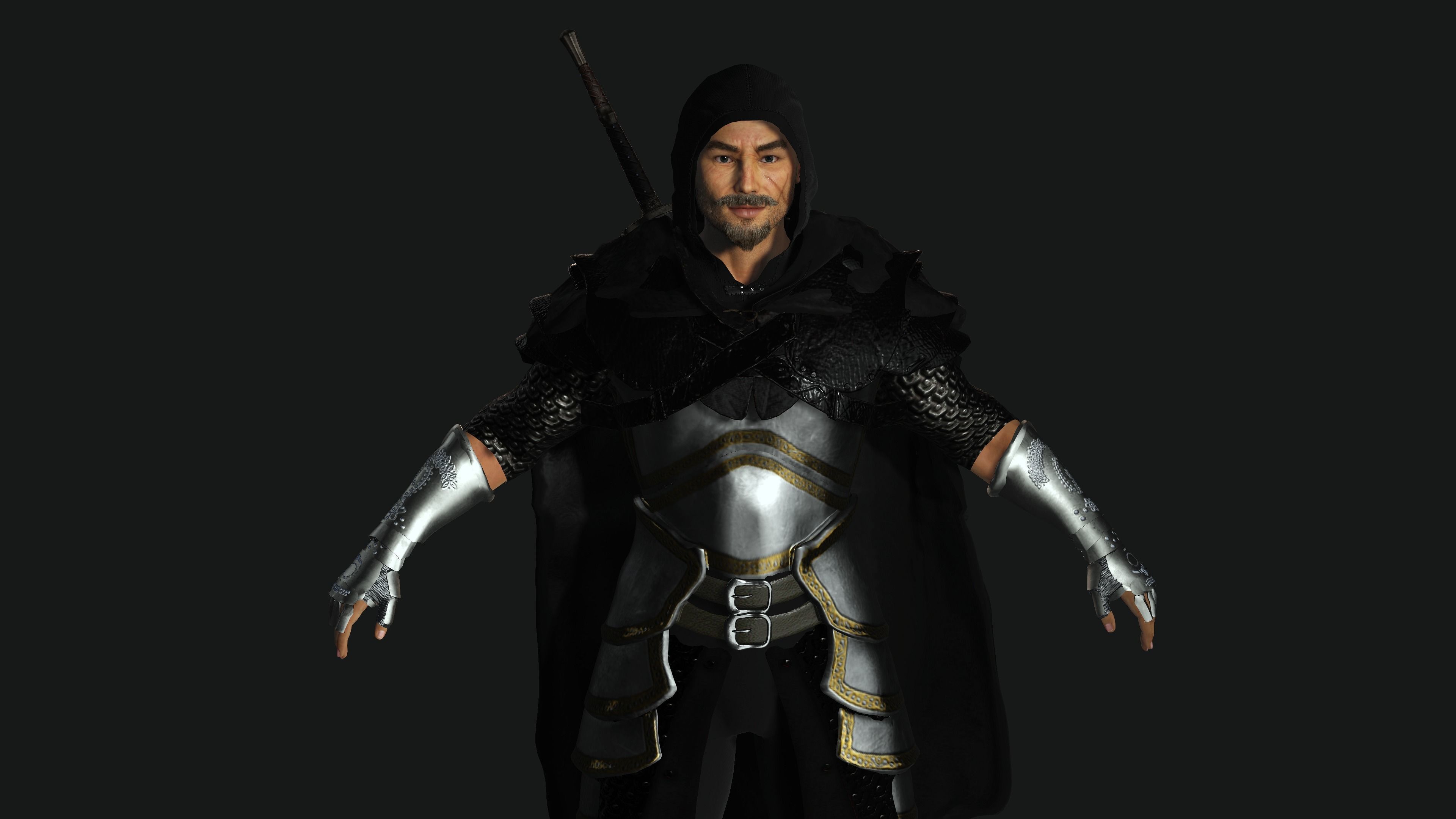 3D model AAA 3D MALE FIGHTER WARRIOR - REALISTIC RIG GAME CHARACTER VR ...