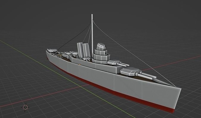 3D model WW2 style warship VR / AR / low-poly | CGTrader