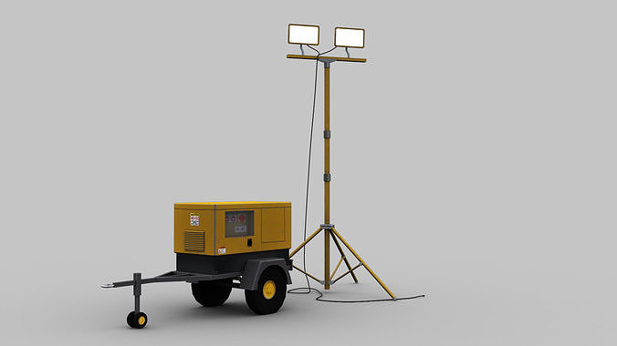 3D model Light Tower and Generator VR / AR / low-poly | CGTrader