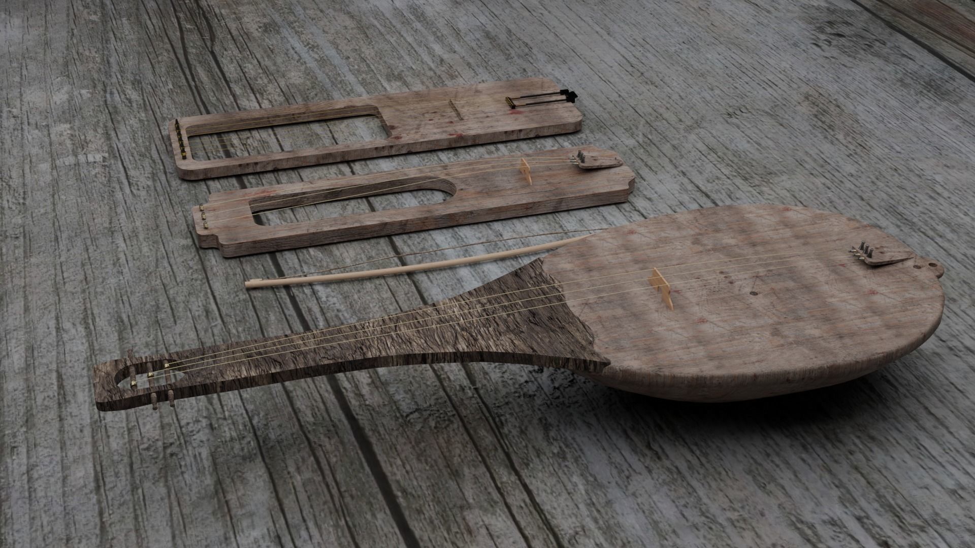 Viking String Instruments 3D model | CGTrader