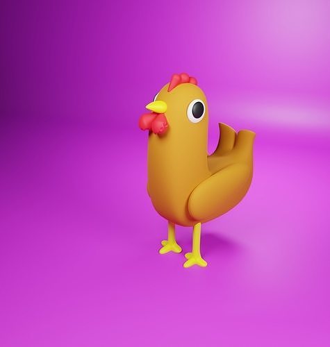 3D Cute Chicken Model - 3D Model For Cartoons - Chicken Model 3D 3D ...