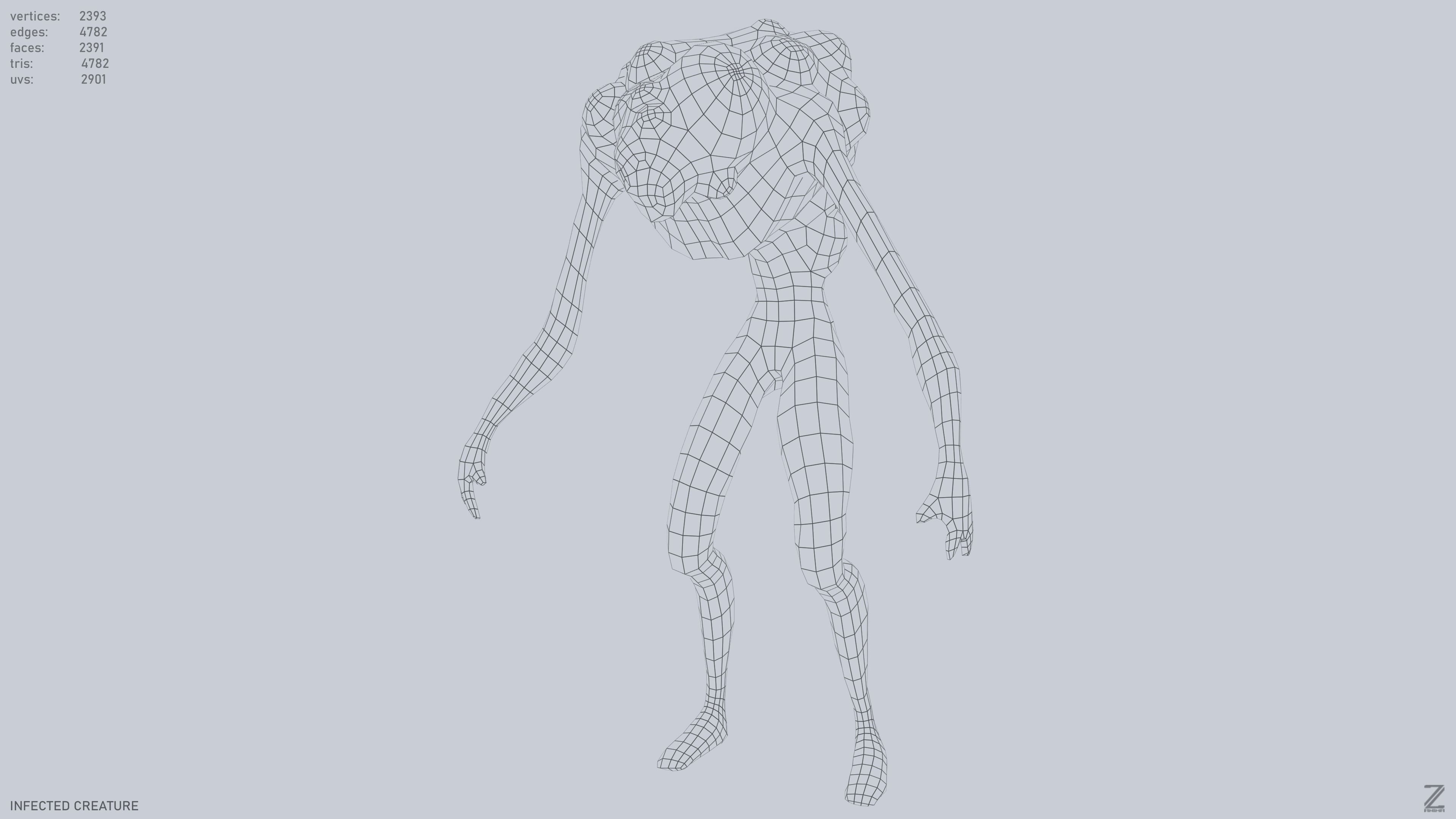 3D model Infected creature VR / AR / low-poly | CGTrader