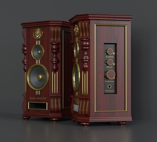 Speakers in vintage style 3D model | CGTrader