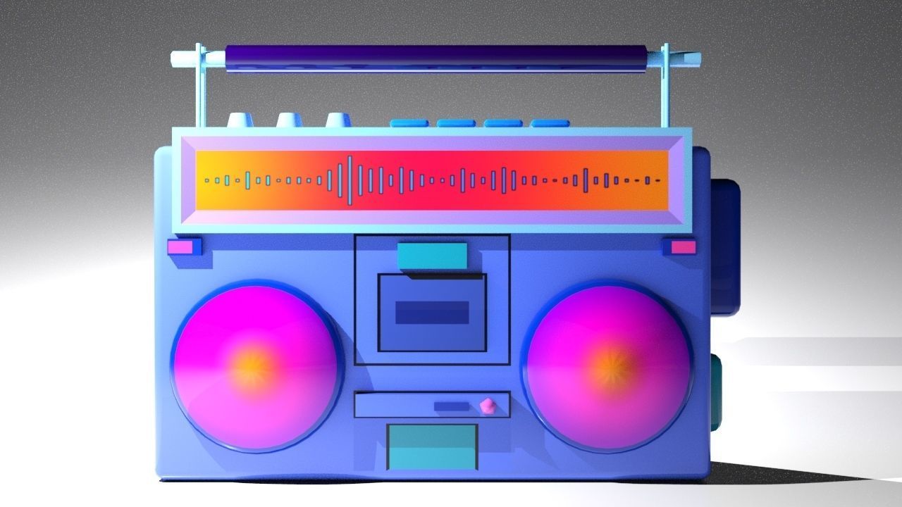 3D model Synthwave Radio VR / AR / low-poly | CGTrader