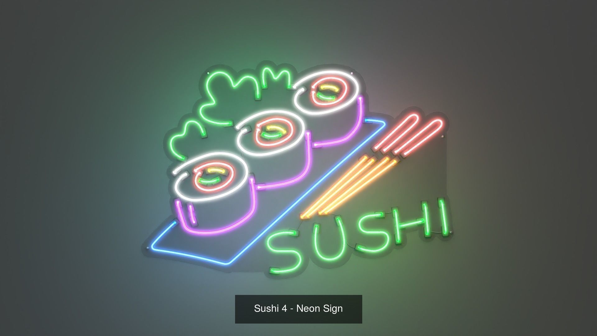 Sushi Neon Signs - 4 Pack 3D Model Collection | CGTrader