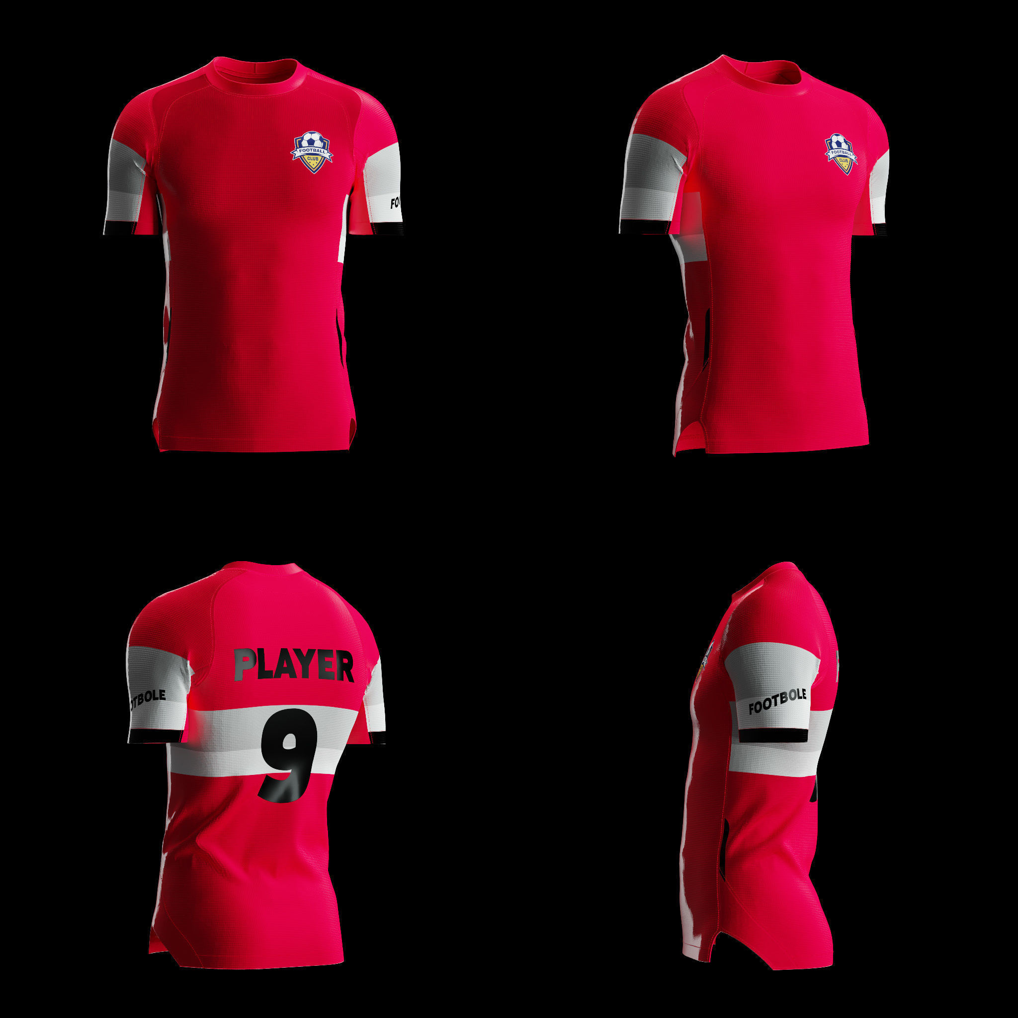 Soccer Uniform Football Shirt Template High Resulation Quality 3D model ...