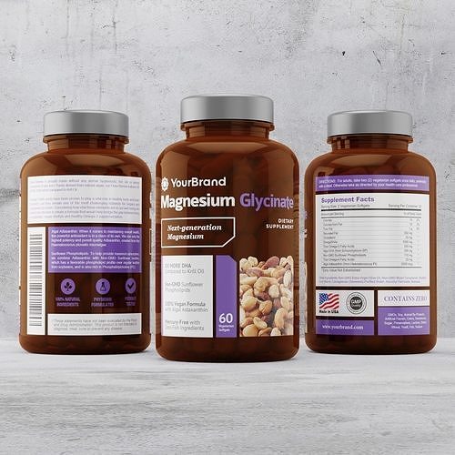 Supplement Bottle Packaging with Tablet Inside 3D model | CGTrader