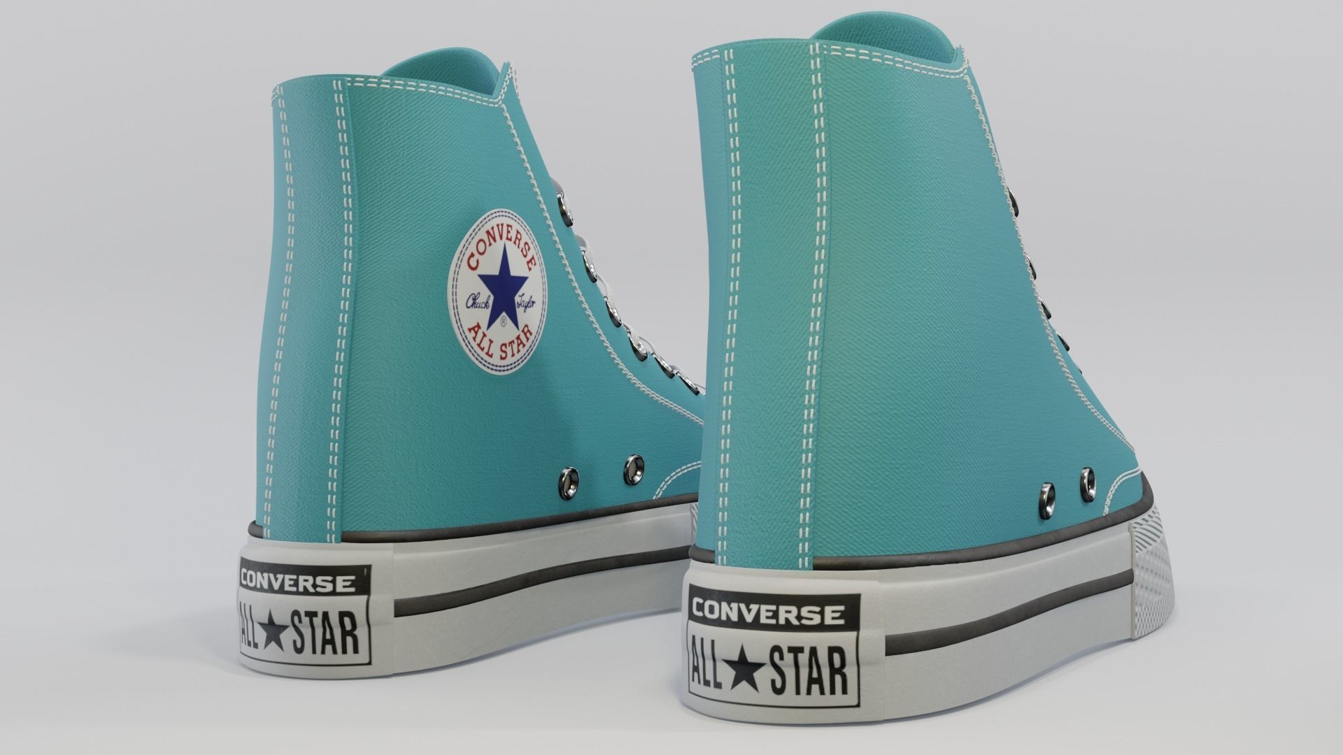 Basketball Leather Shoes Converse All Star Light Blue 3D model | CGTrader