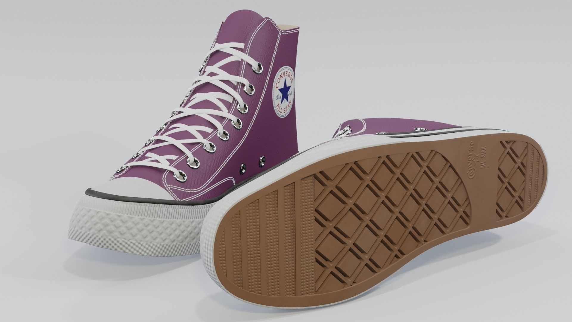 Basketball Leather Shoes Converse All Star Purple 3D model | CGTrader